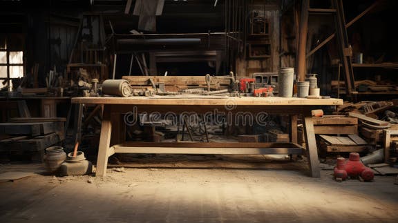 Makeshift warehouse table stock illustration. Illustration of reliable ...