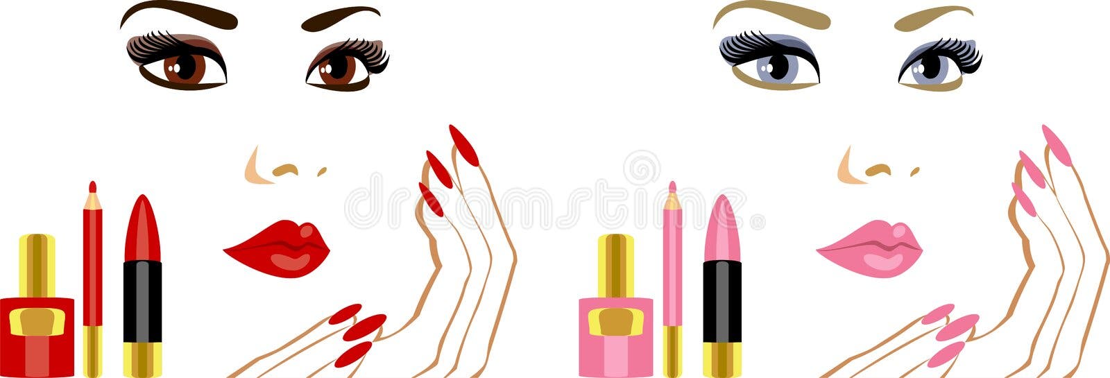 Cartoon makeup stock illustration. Illustration of artistic - 18927943