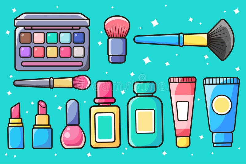 Makeup Accessories. Makeup Kit Stock Vector - Illustration of vector ...
