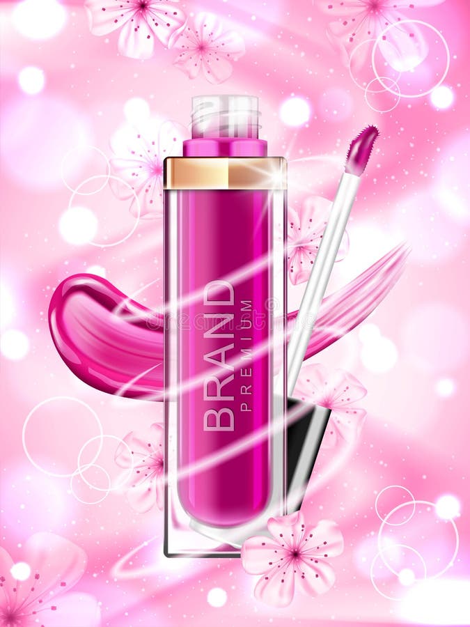 Makeup Ads Template Charming Red Lipstick Mockup with Sparkling ...