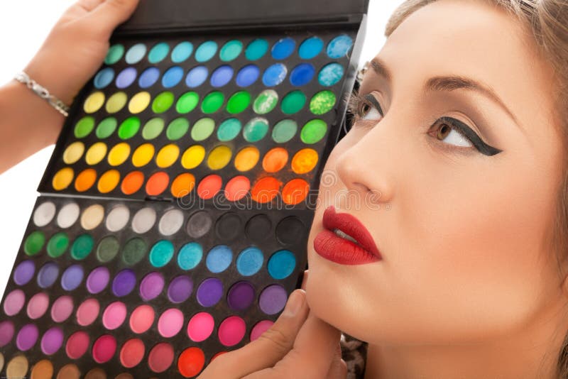 Makeup Applying. Make-up Artist Applying Stock Image - Image of girl ...