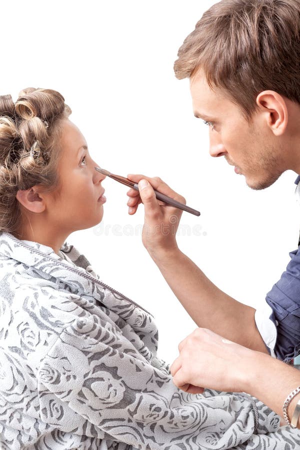 Makeup Applying. Make-up Artist Applying Stock Photo - Image of fashion ...