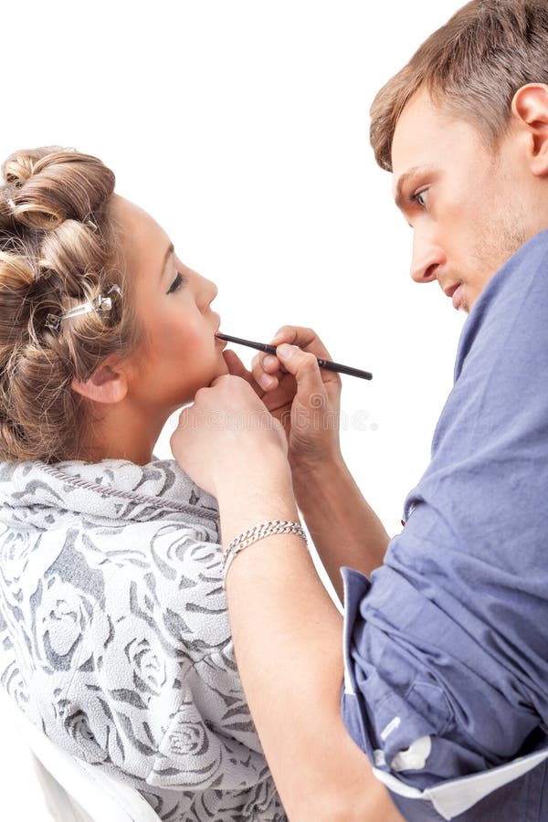 Makeup Applying. Make-up Artist Applying Stock Image - Image of ...