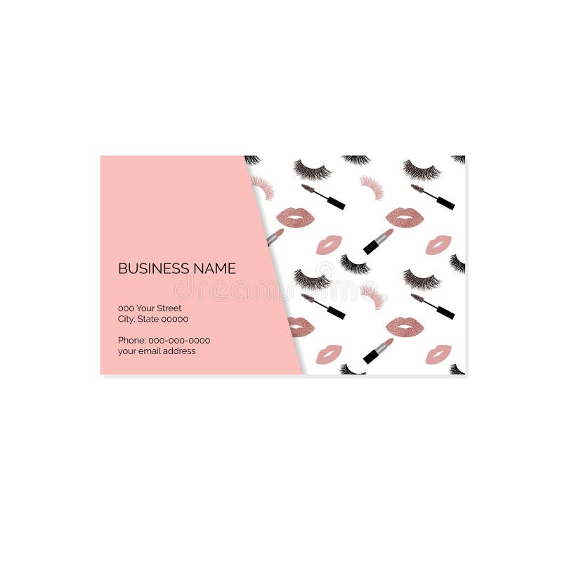 Makeup Art Business Card with Glitter Vector Template Stock Vector ...