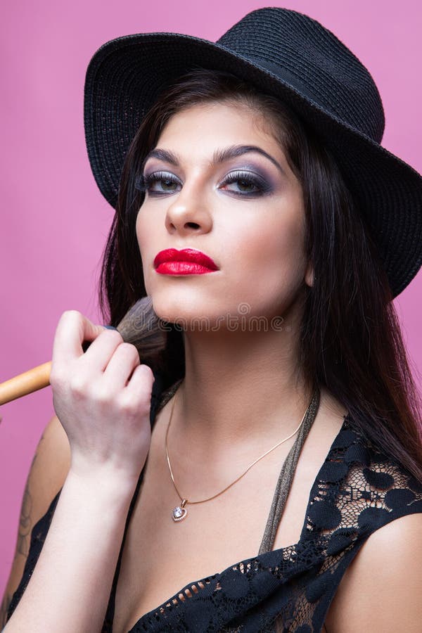 Makeup Artist Doing Makeup for Beautiful and Young Girl Stock Image ...