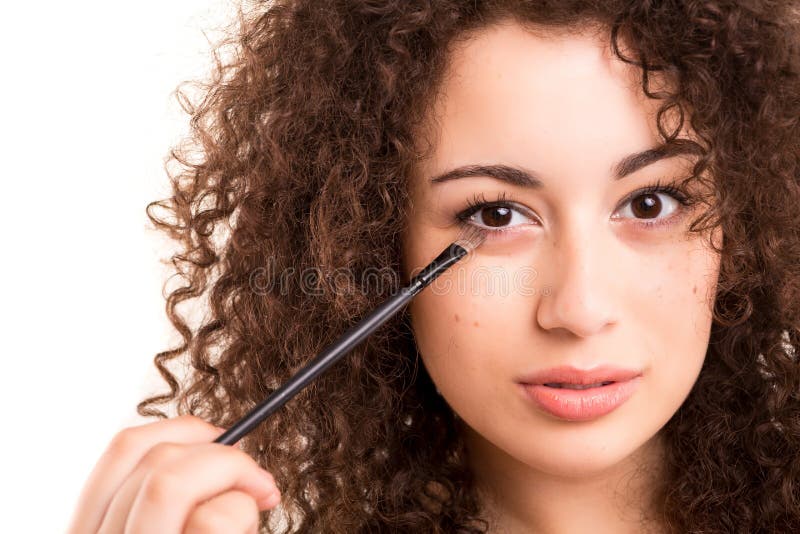 Makeup artist stock image. Image of close, elegance, gloss - 34689733