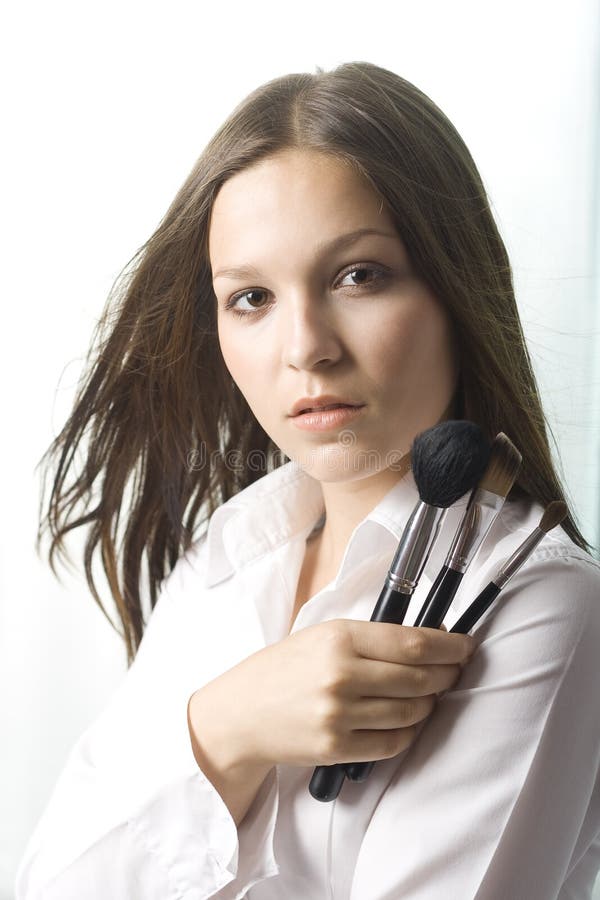 Makeup Artist, on White Background Stock Image - Image of bright ...