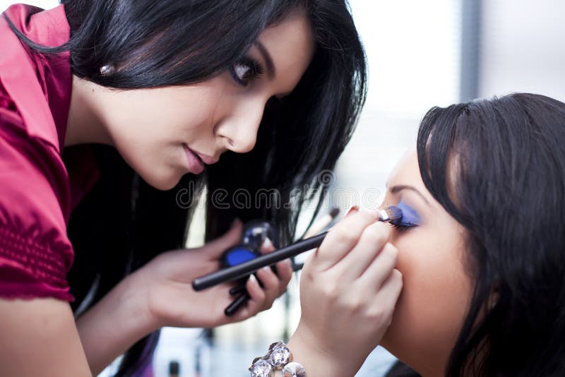 Makeup artist at work stock image. Image of caucasian - 13474247