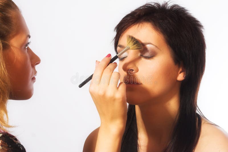 Makeup artist at work stock photo. Image of eyelash, hand - 99598094