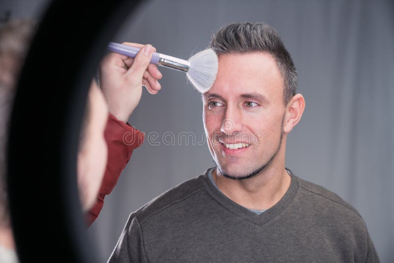 Makeup Artist Working on Models Face Stock Image - Image of limelight ...