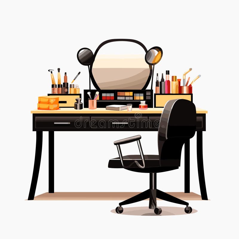 Makeup Artists Desk Vector Flat Minimalistic Isolated Illustration ...
