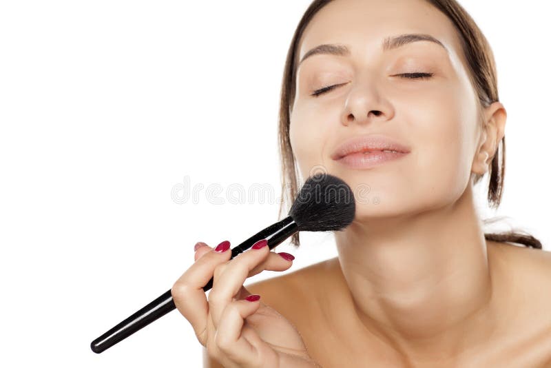 Makeup base apply stock image. Image of face, beautiful - 82572847