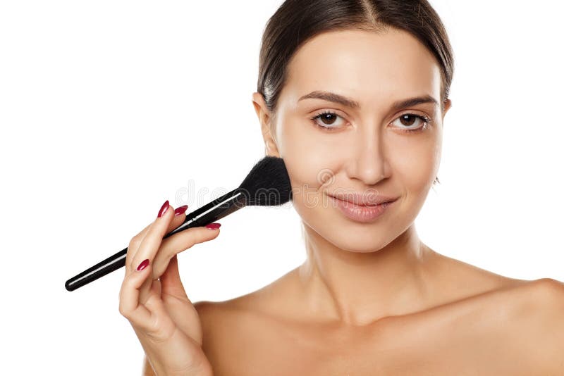 Makeup base apply stock image. Image of facial, closeup - 82572853
