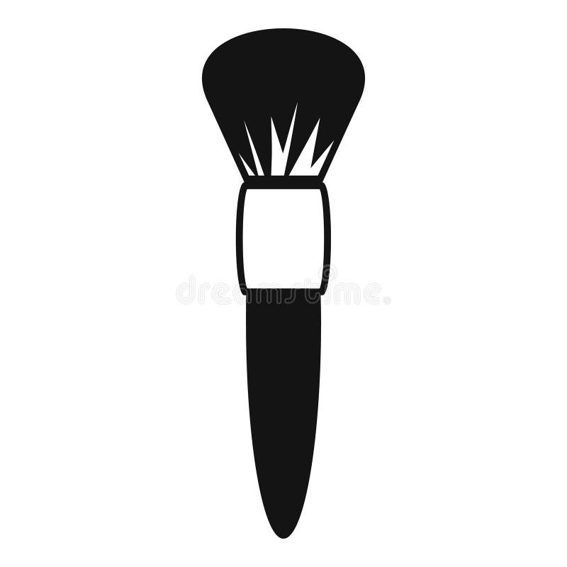 Makeup Brush Applying Powder Silhouette Icon Stock Vector ...