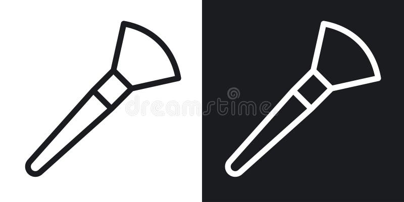 Makeup Brush Icon Set. Cosmetic Apply Brush Vector Symbol. Blending ...