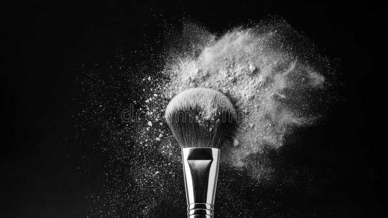 Makeup Brush with Powder Explosion Effect that Captures Cosmetic Powder ...