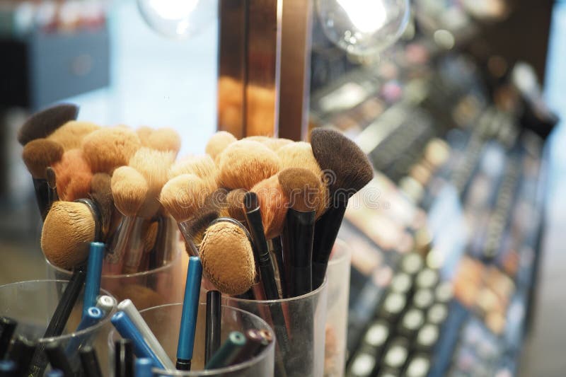 Makeup Brush Set at Beauty Store, Stock Image - Image of apply ...