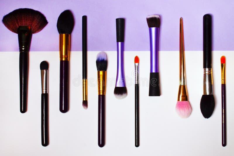 Makeup Brushes. Light Background. Stock Photo - Image of ladies ...