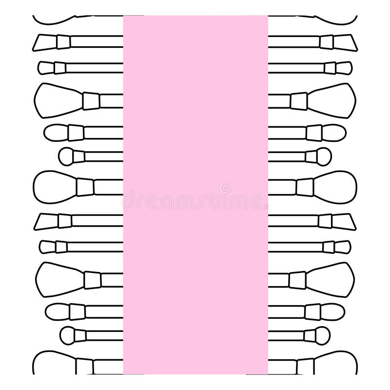 Makeup Brushes Makeup Tools Seamless Border Vertical Frame Template ...
