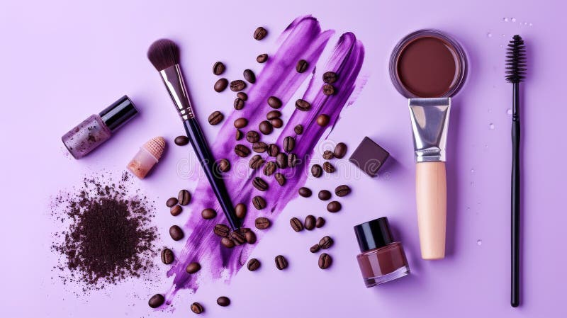 Makeup Coffee Beans Purple Background Stock Photos - Free & Royalty ...