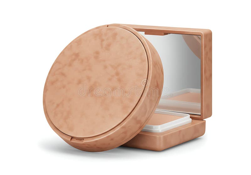 Makeup Compact with Mirror and Sponge Applicator for Cosmetic Use Stock ...
