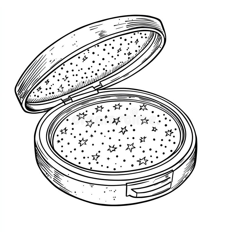 A Makeup Compact with Stars on it Stock Illustration - Illustration of ...