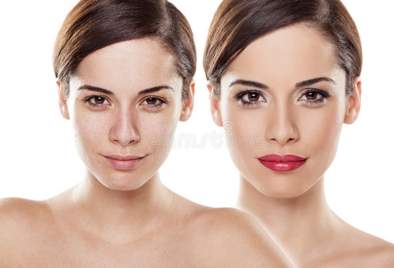 Before and after makeup stock photo. Image of makeup - 56457414