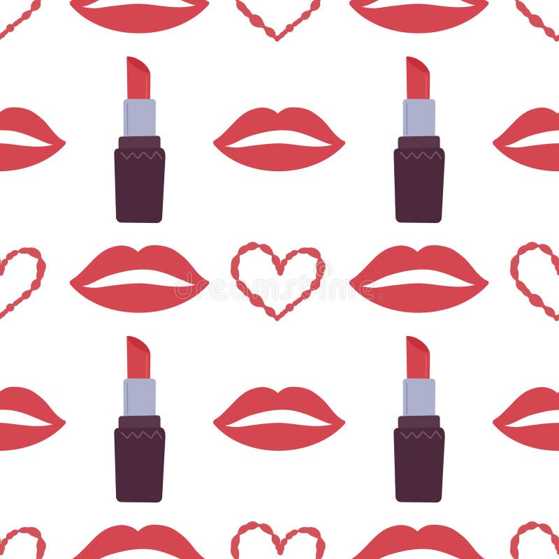 Makeup, Cosmetic Pattern. Endless Texture Design Stock Illustration ...