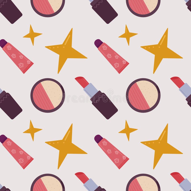 Makeup, Cosmetic Pattern. Endless Texture Design Stock Illustration ...