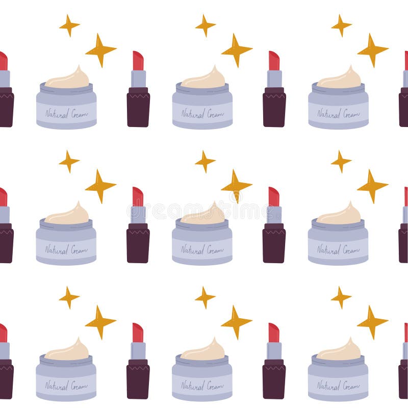 Makeup, Cosmetic Pattern. Endless Texture Design Stock Vector ...