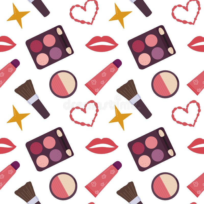 Makeup, Cosmetic Pattern. Endless Texture Design Stock Vector ...