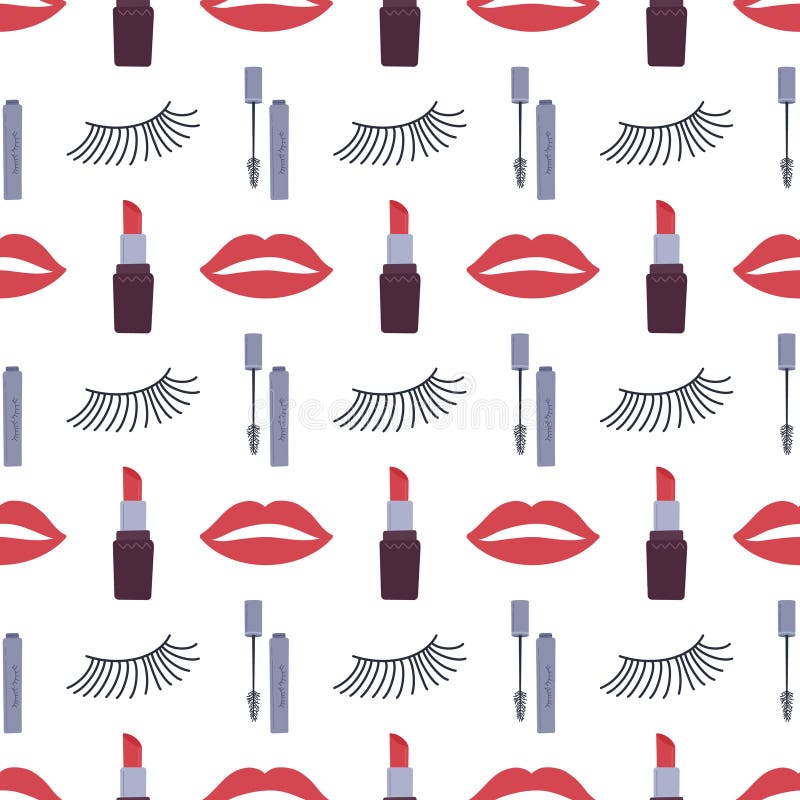 Makeup, Cosmetic Pattern. Endless Texture Design Stock Vector ...