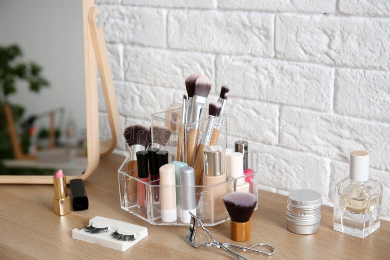 Makeup Cosmetic Products and Tools Stock Image - Image of brushes ...