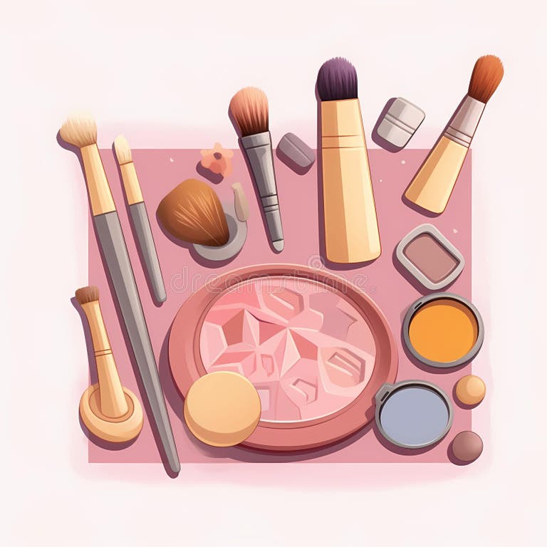 Makeup Elements Illustration, Cartoon Drawing Style Stock Illustration - Illustration of icon ...