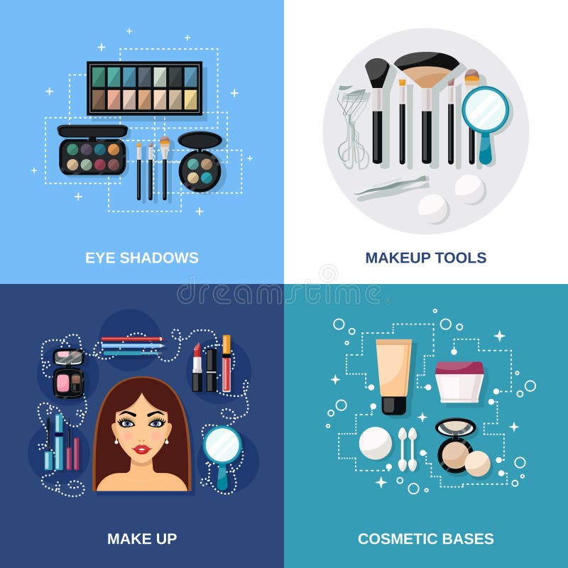 Makeup Flat Set stock vector. Illustration of accessories - 50165658