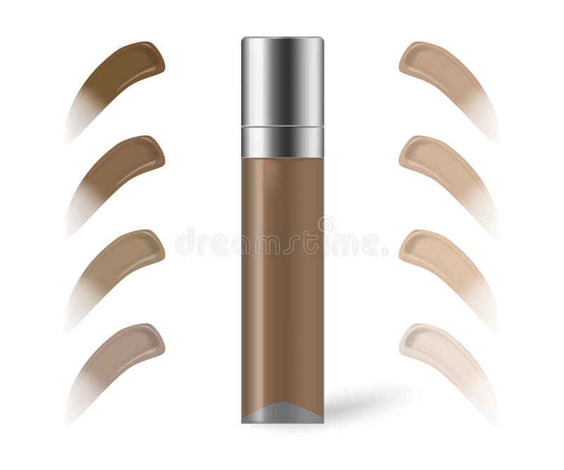 Makeup Foundation Bottle with Foundation Smudges Color Shade Palette ...