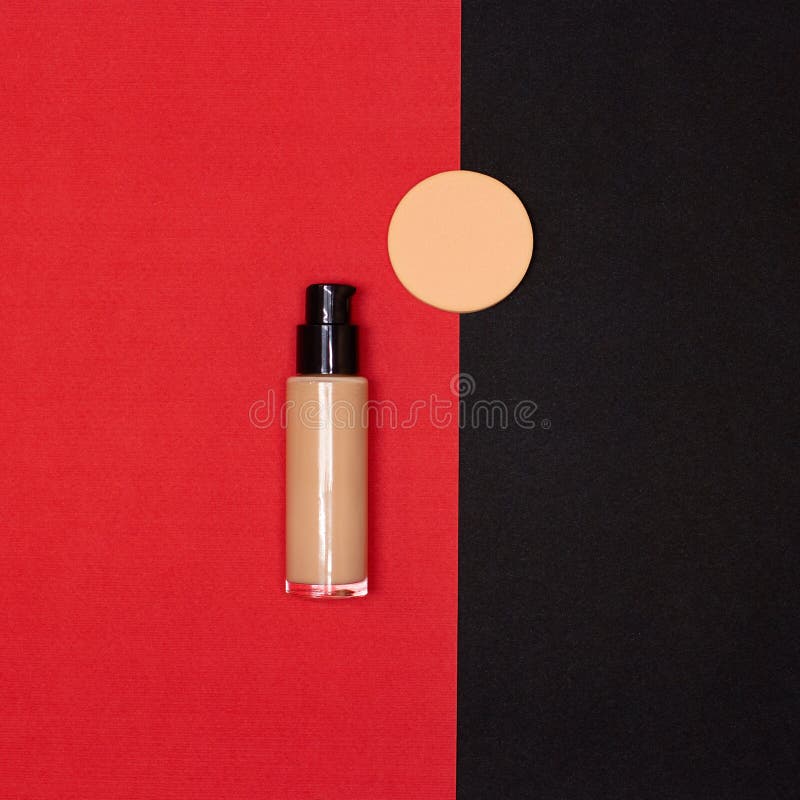 Foundation Bottle with Liquid Foundation and Splash. Mockup Design. AI ...