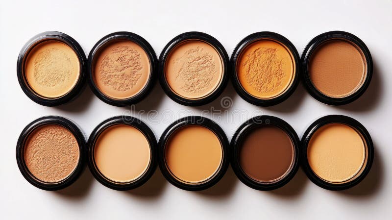 Makeup Foundation Containers, Eight Round Containers Filled with ...