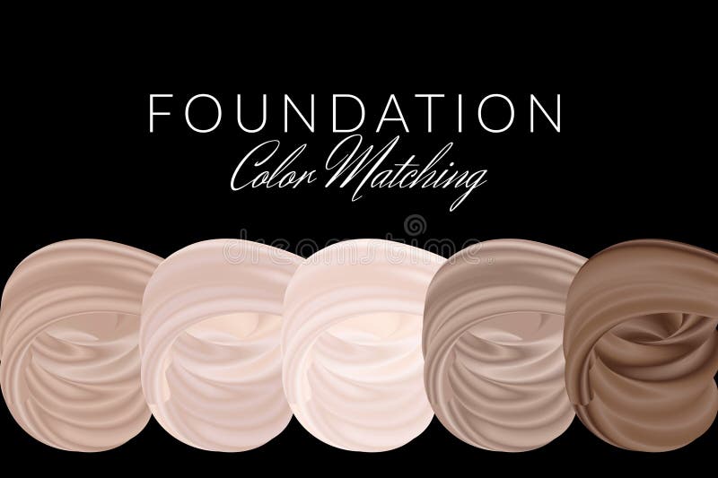 Makeup Foundation for Skin Color Matching Banner Illustration Stock ...