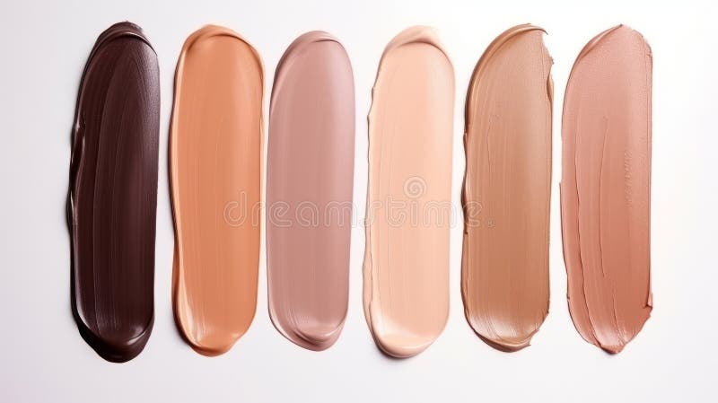 Makeup Foundation Smears Gradient of Different Skin Tones. AI Generated ...