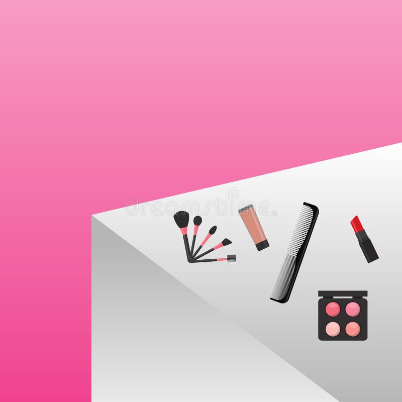 Makeup Icon Illustration Table with Wall Stock Illustration ...