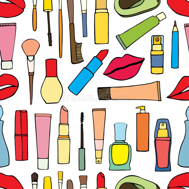 Cartoon Makeup Stickers Stock Illustrations – 365 Cartoon Makeup ...