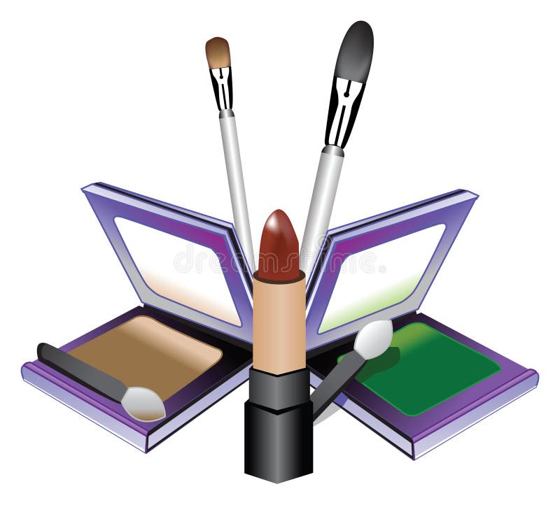 Makeup Kit with Brushes stock vector. Illustration of vector - 2466213