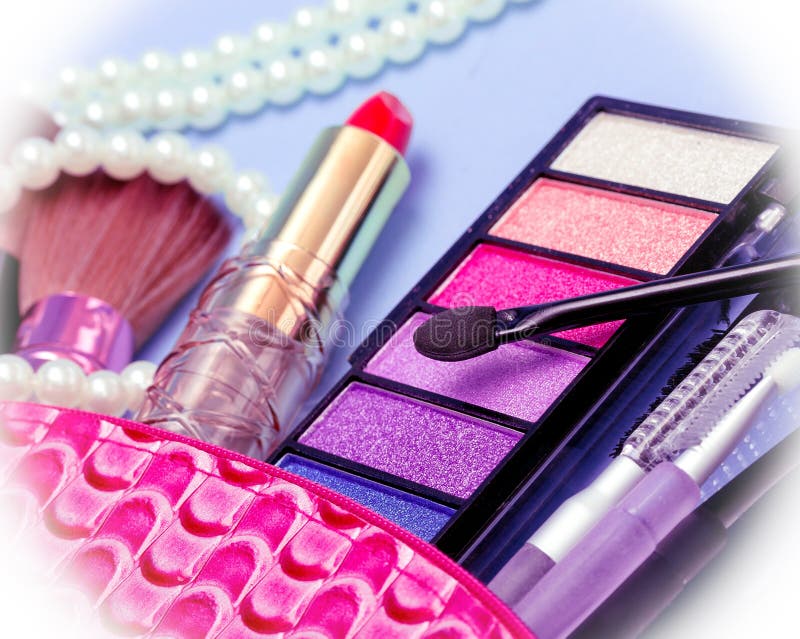 Makeup Kit Represents Eye Makeups and Brushes Stock Photo - Image of ...