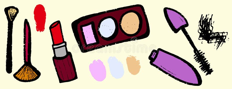 Makeup kit. Vector set, stock vector. Illustration of design - 312216181