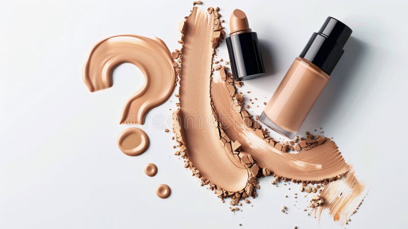 Makeup Liquid Foundation Cream Cosmetics in the Shape of a Question ...