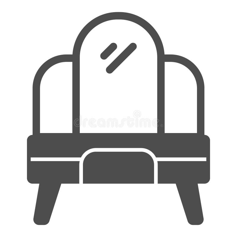 Makeup Mirror Desk Solid Icon, House Interior Concept. Vector Graphics ...