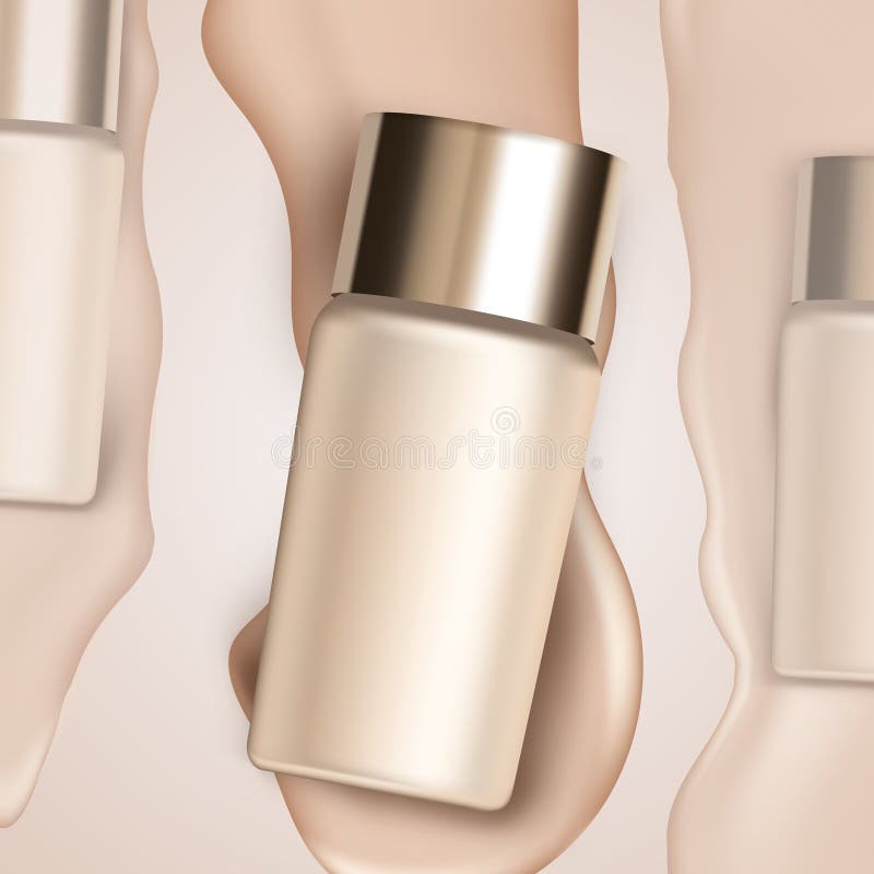 Makeup Mockup with Collection Cosmetics and Accessories Stock ...