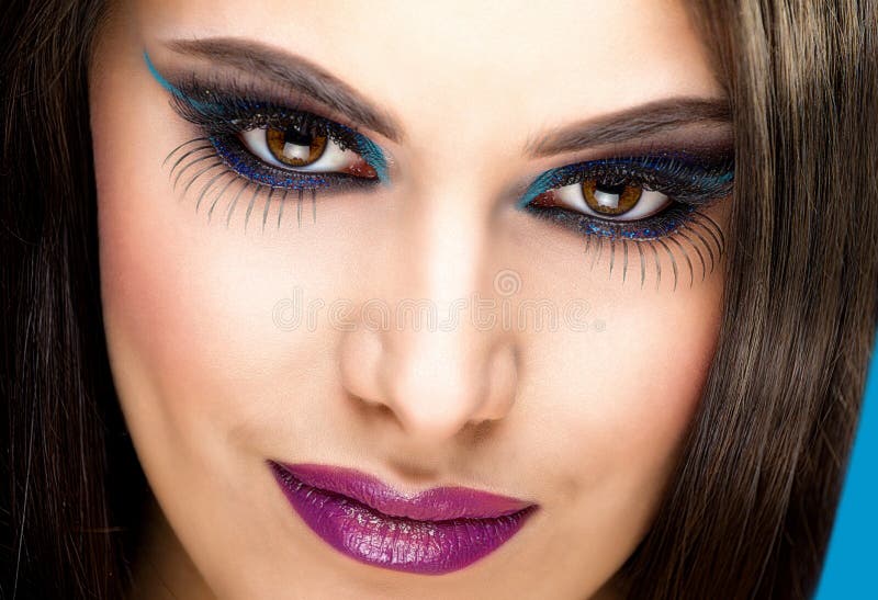 Makeup Model with Extreme Makeup Stock Image - Image of lipstick ...