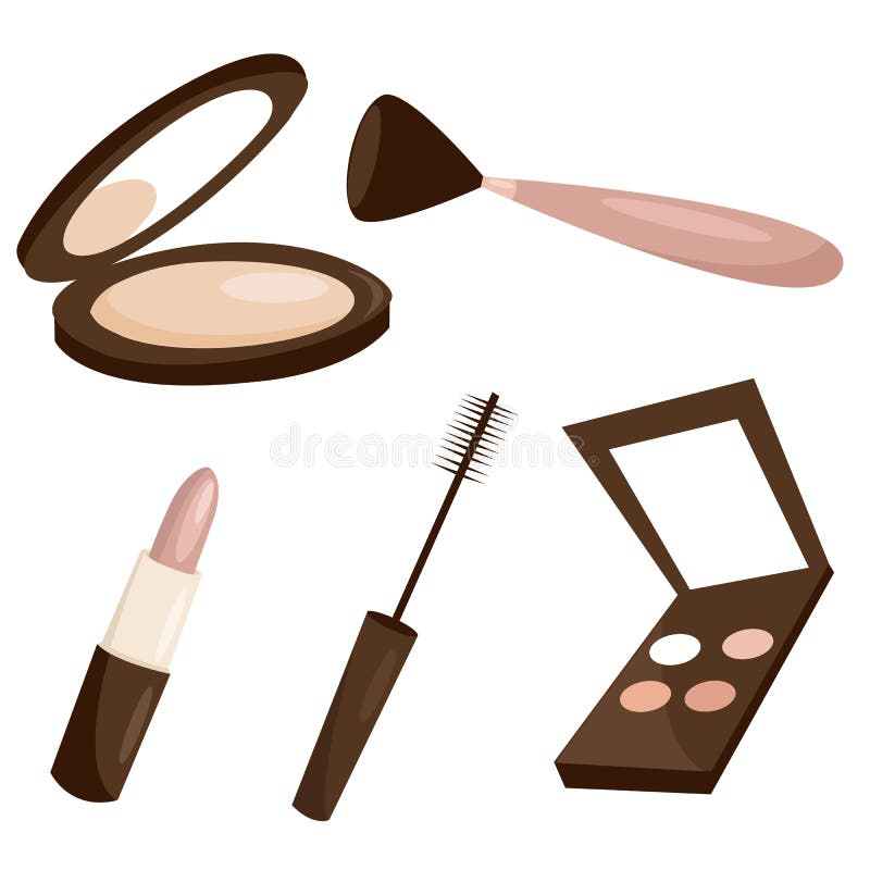 Makeup objects stock vector. Illustration of mascara - 18541684